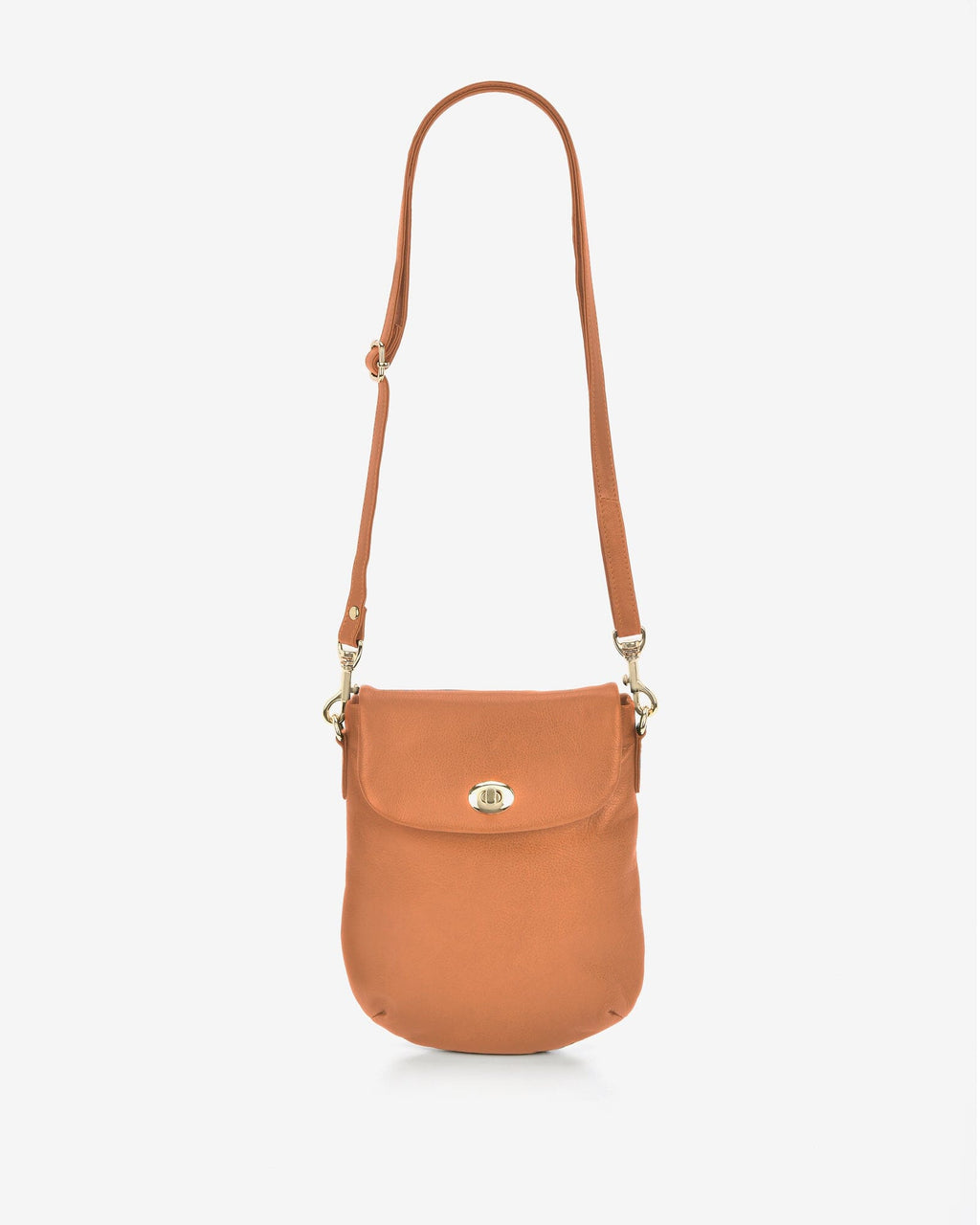 Janie Soft Leather Crossbody Bag – Turnlock Closure | Gabee